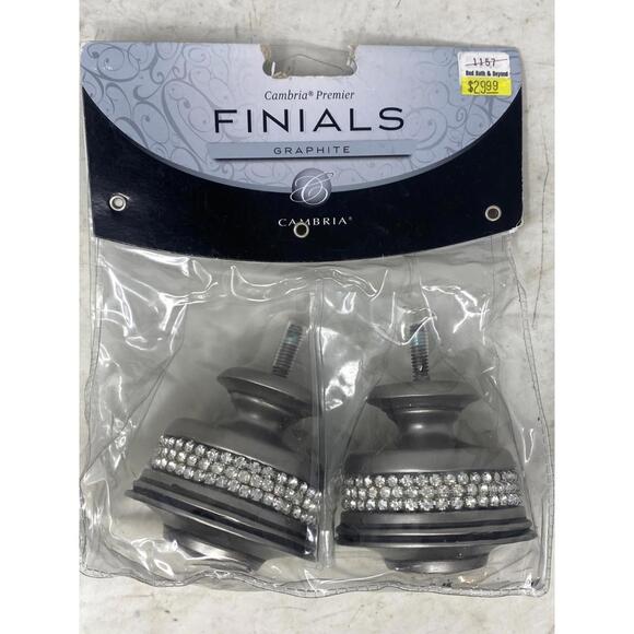 Accents | Cambria Premier Finials Graphite Banded Twinkle Set Of 2 ...